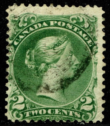 Canada Scott 24 2c Large Queen Green on Wove Paper | eBay