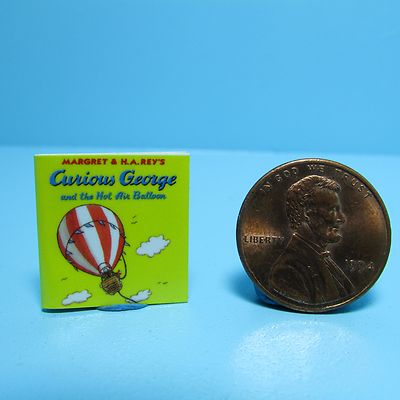 Dollhouse Miniature Replica Curious George and the Hot Air Balloon Book ...