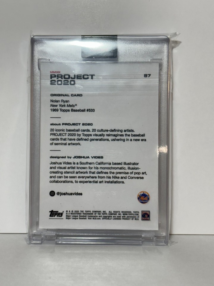 Topps Project 2020 Card 87 1969 Nolan Ryan by Joshua Vides New York ...