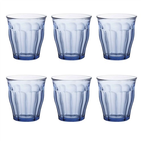 Duralex Picardie Glass Juice Water Tumblers Glasses Set Blue 310ml x6 | eBay