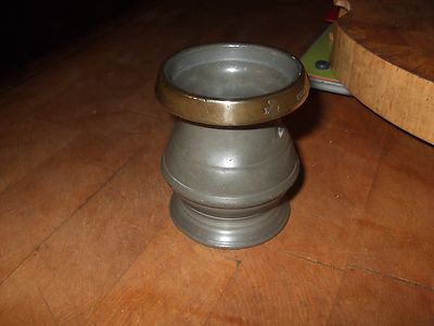ANTIQUE PEWTER GILL MEASURE WITH BRASS RIM MARKED ER | eBay UK