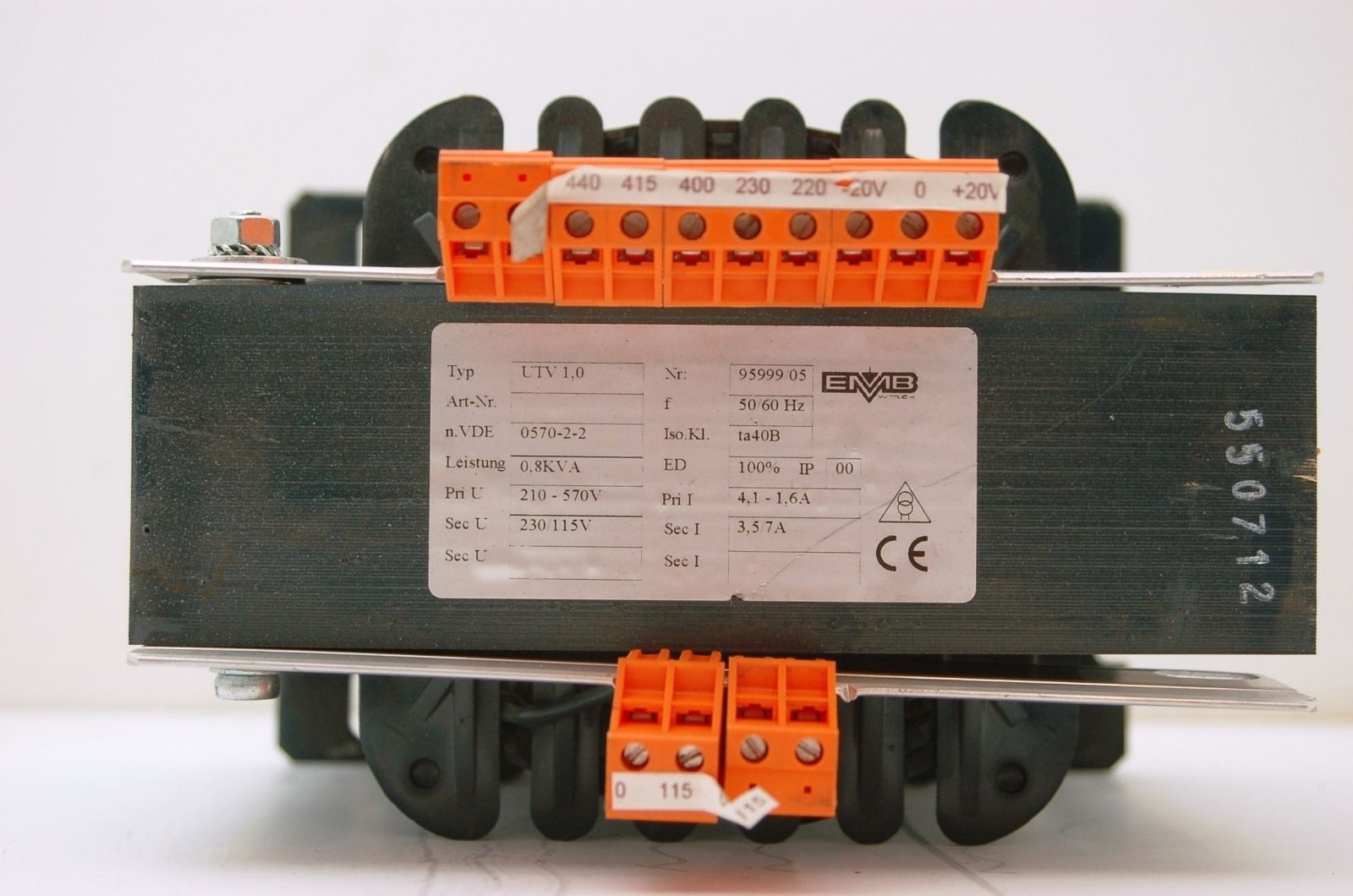 EMB UTV VDE0570-2-2 0.1 Universal Single Phase Separating Transformer ...