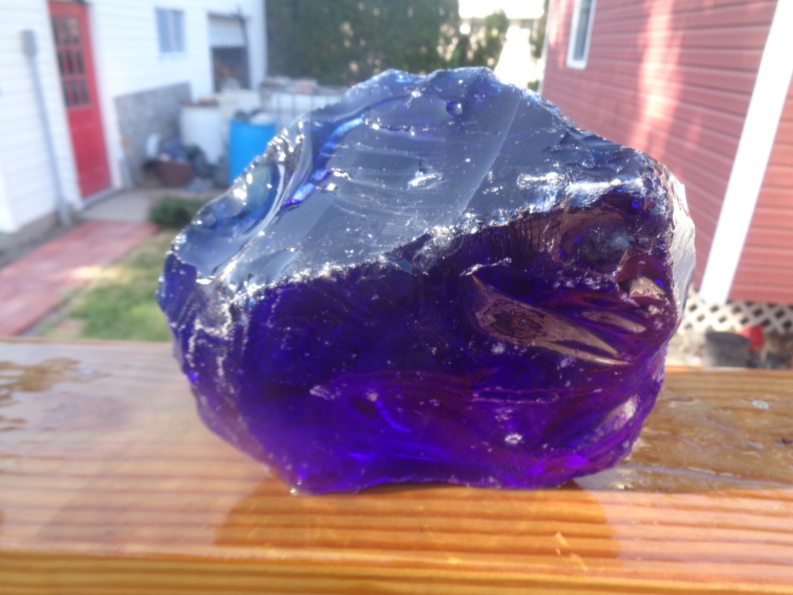 Glass Rock Slag Pretty Clear Cobalt Blue 8.4 lbs GG29 Rocks Landscaping ...