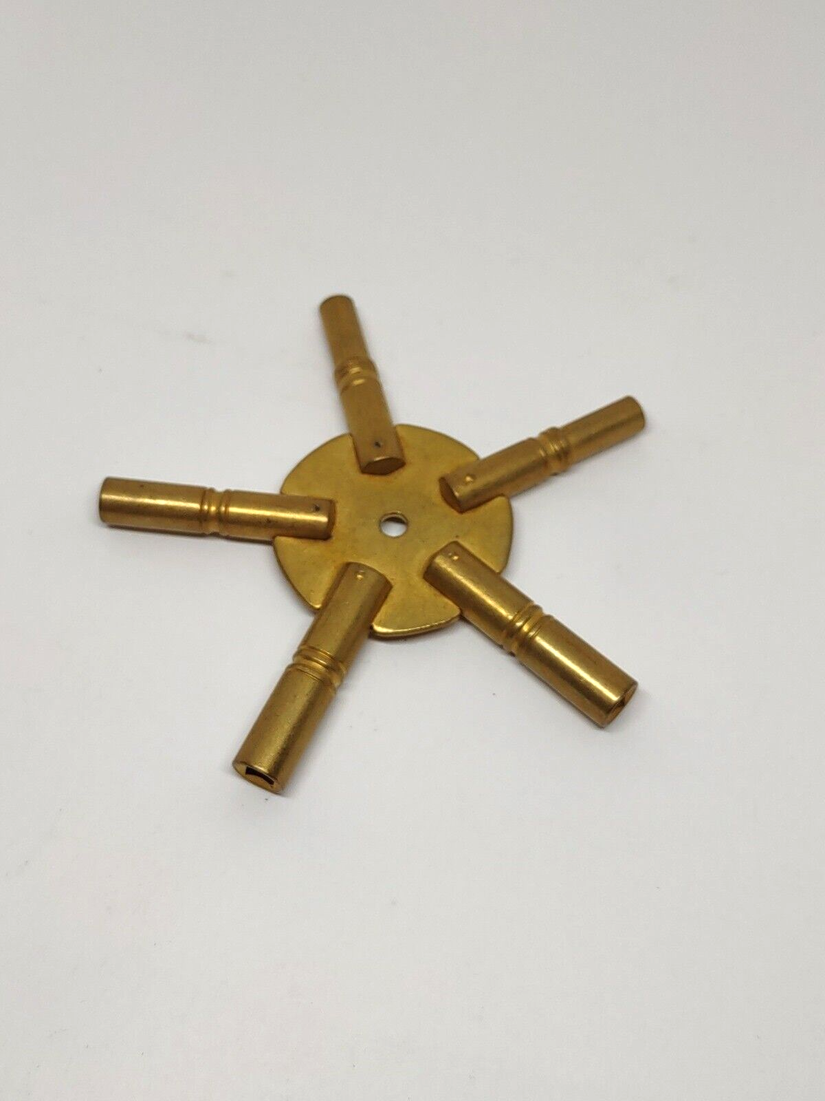 NOS 5 Prong Solid Brass Clock Keys Assortment #3,5,7,9,11 Clockmaker's ...