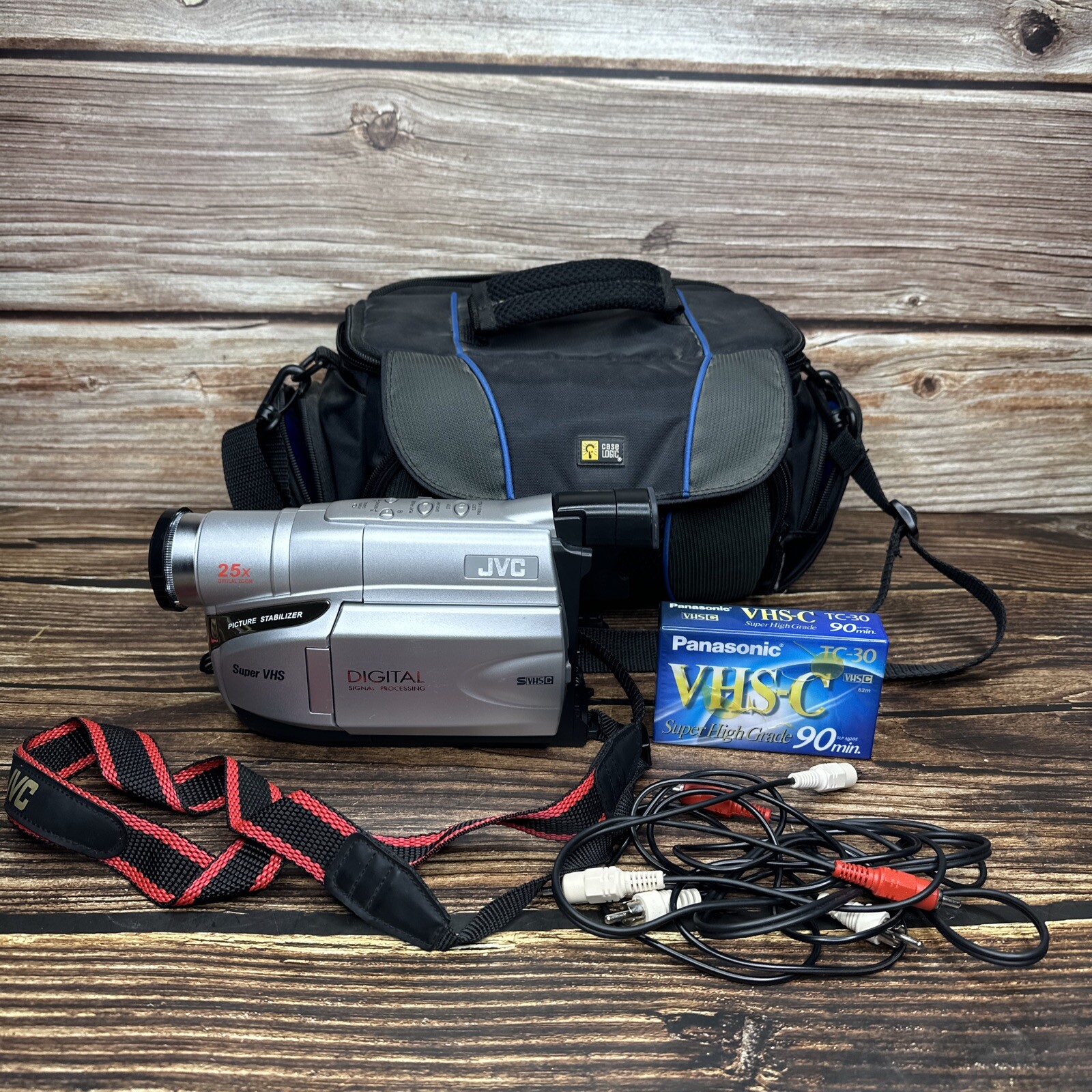 JVC SXM37U VHS-C Camcorder Silver with Bag Tapes Charger Batteries ...