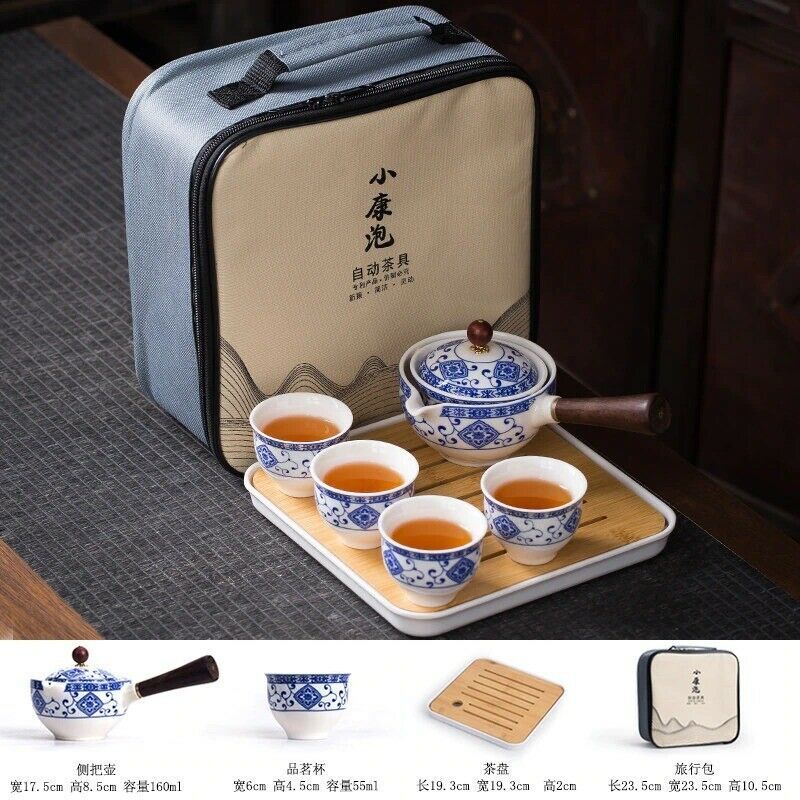 Tea Set Portable Lazy Automatic Spinning Travel Kettle GungFu Teapot ...