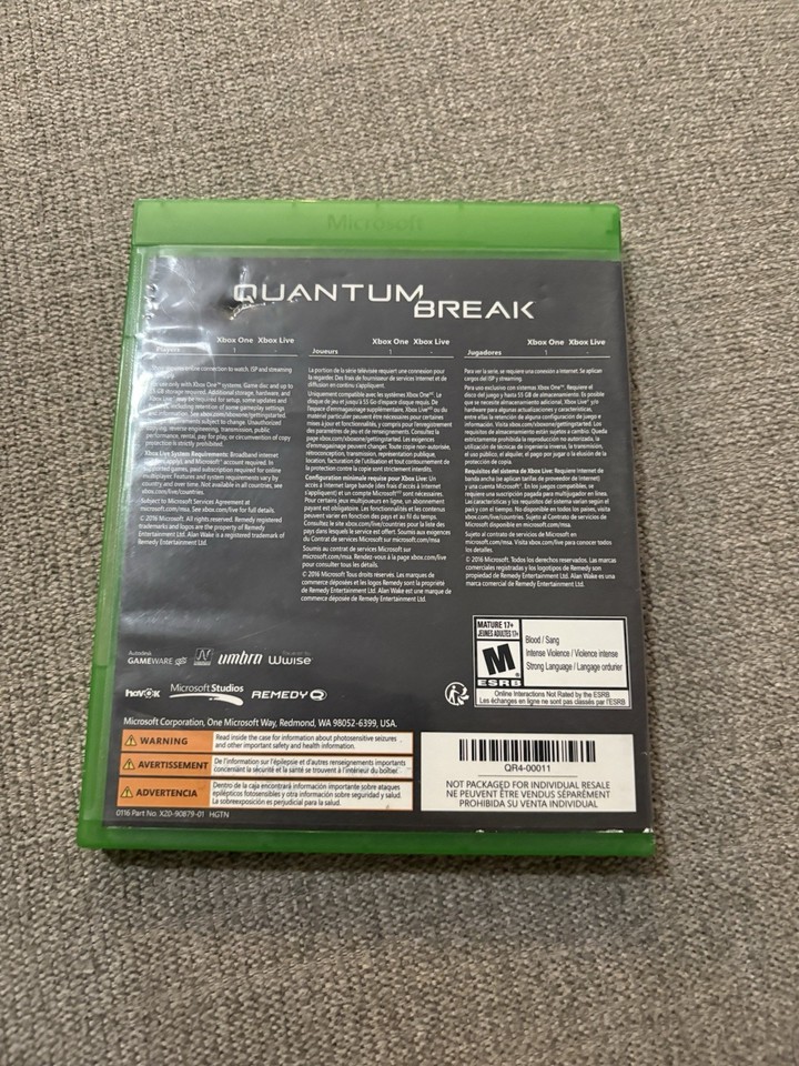 Quantum Break XBOX One Disc Ex 889842055566| eBay