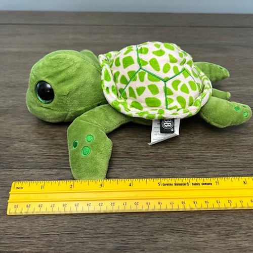 Green Turtle with Glitter Eyes & Embroidered Spotted Fins Plush | eBay
