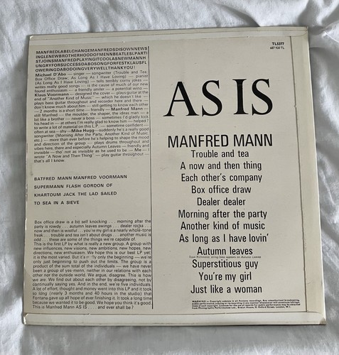 Manfred Mann ‘As Is’ LP Rare ‘train’ Cover | eBay