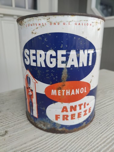 Vintage Sergeant Methanol Anti-Freeze Oil Can Tin 1 Gallon Empty Read ...