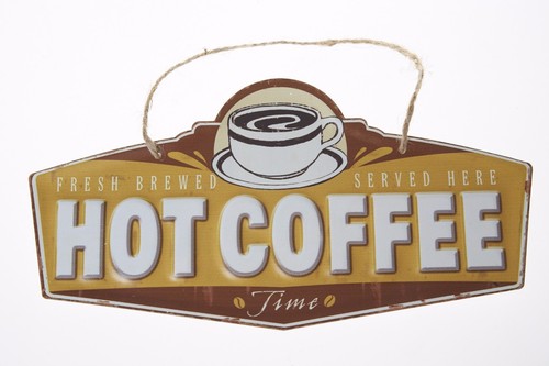 Coffee Shop Plate Metal Hanging Poster Vintage Plaque Wall Door Decor ...