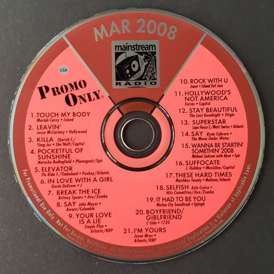 Promo Only CD - Mainstream Radio Series - March 2008 - Promotional CD ...