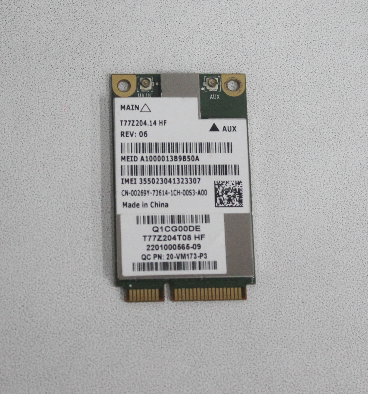 T77Z204.14 Dell Wireless 5630 (Dw5630) Mini-Pci Express Broadband Card ...