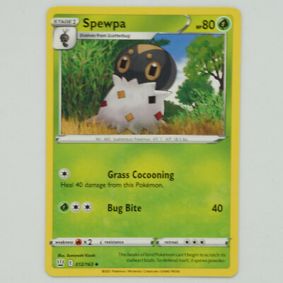 Spewpa 012/163 Uncommon Battle Styles Pokemon Card | eBay