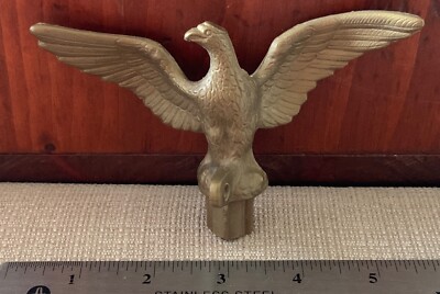 Vintage EAGLE Plastic Molded ORNAMENT Flag Pole Topper Trophy + Boy ...