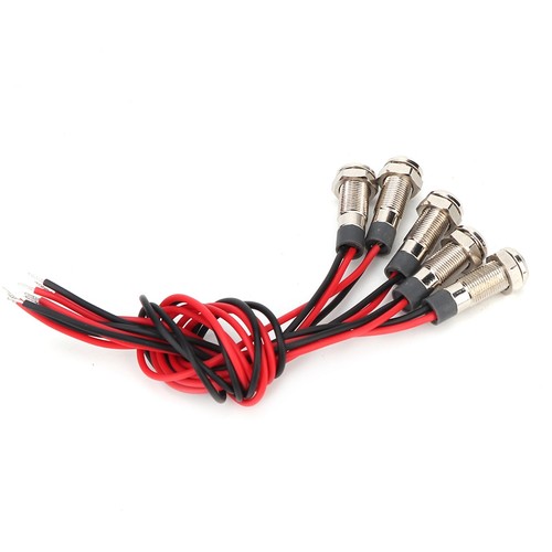 5 X LED Lamp IP66 6mm LED Waterproof Metal Warning Light With Wire 1NO ...