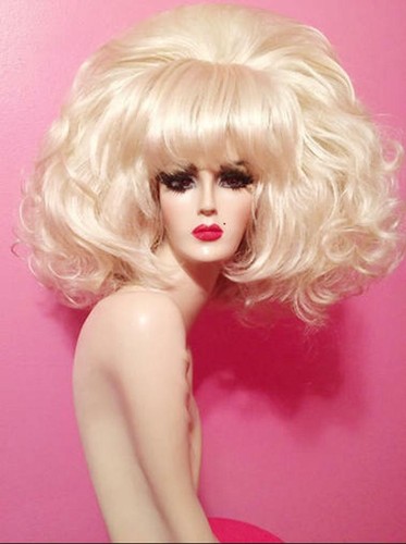Swinging 60s LADY BUNNY Beehive Big Wig Bangs Custom Drag Queen Blond ...