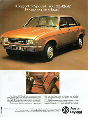 publicité Advertising 0323 1979 Austin Leyland Allegro 7 cv Special | eBay