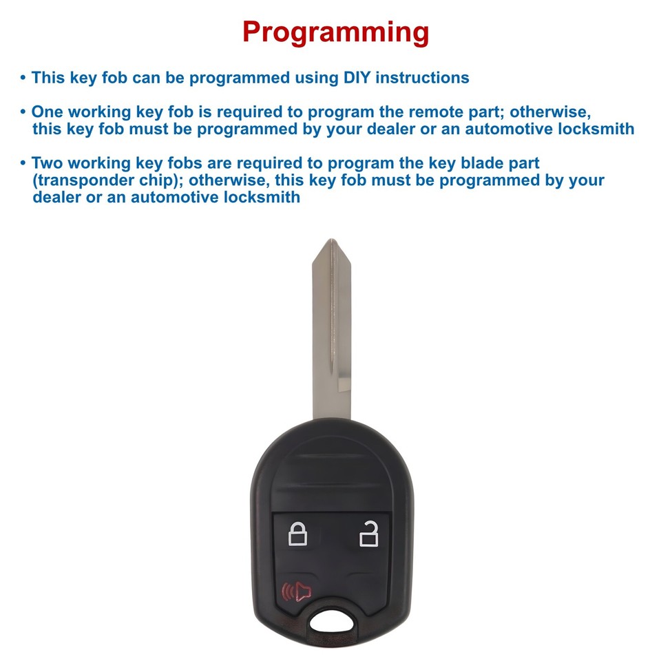 2x New Remote Key Fob Replacement For Ford and Lincoln 164-R8070 4D63 ...