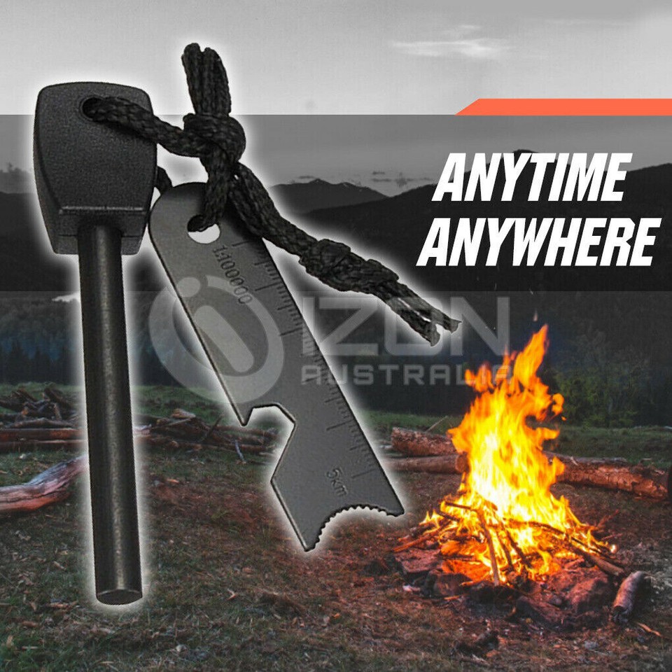 8mm Flint Rod Camping Survival Fire Starter Lighter NEW(FULL Magnesium ...