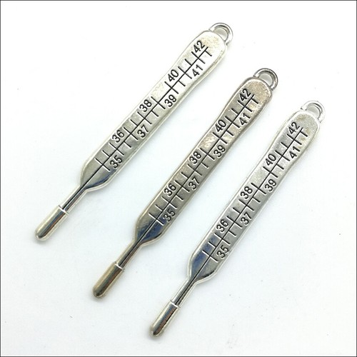 Bulk 10pcs Thermometer Antique Silver Charms Pendants Jewelry Making ...