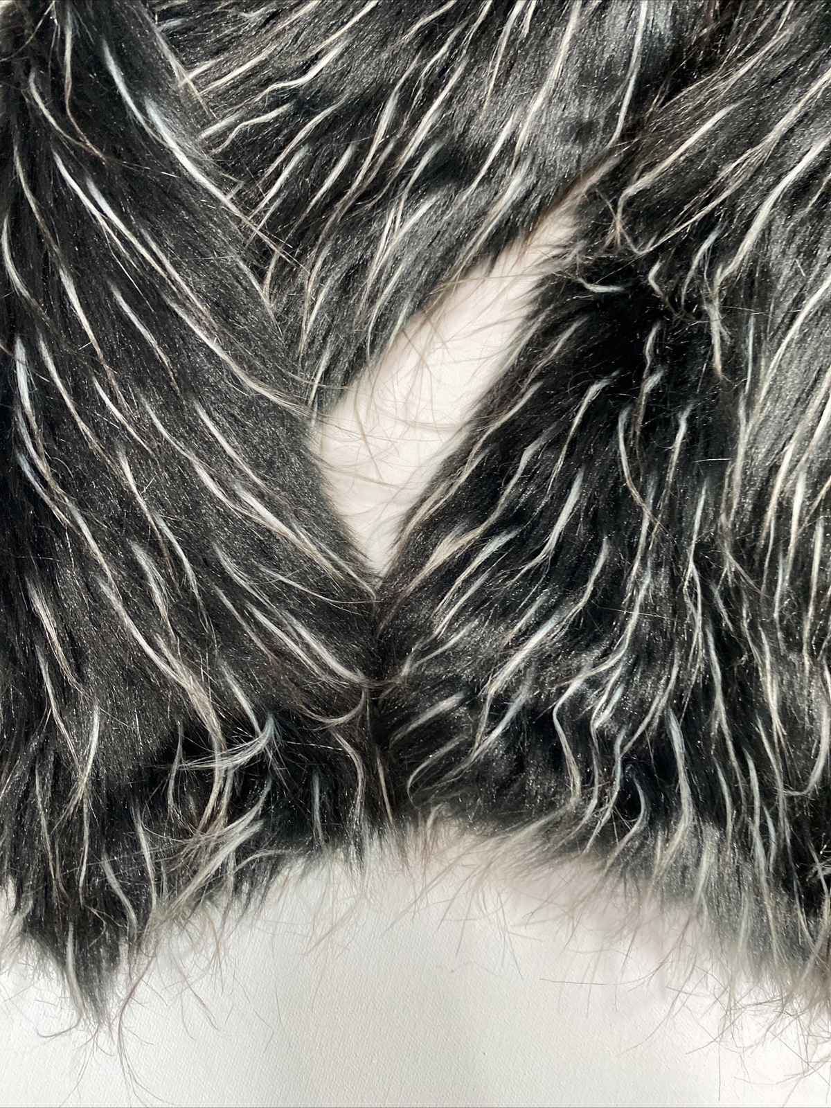 Celsius Premium Black White Faux Fur Jacket Coat Sz XL - Gem