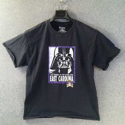 ECU Pirates Shirt Mens M Black Purple Champion Star Wars Darth Vader ...