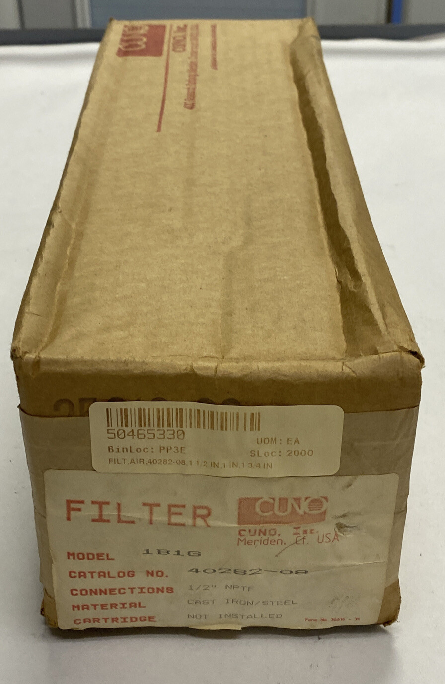 CUNO,40282-08,MODEL 1B1G CAST IRON / STEEL AIR FILTER 1/2 INCH NPTF NEW ...