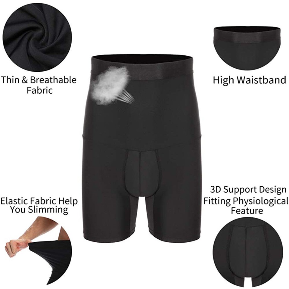 Men's Compression High Waist Boxer Shorts Tummy Sliimg Body Shaper ...