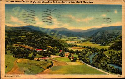 Vintage postcard Panoramic View of Qualla Cherokee Indian Reservation ...