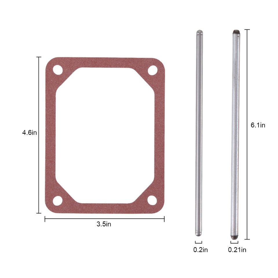 1/2 PCS Briggs & Stratton Push Rod Set &Valve Cover Gasket 690981 ...