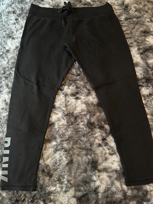 Victoria Secret PINK Black Drawstring Leggings, Size Large | eBay