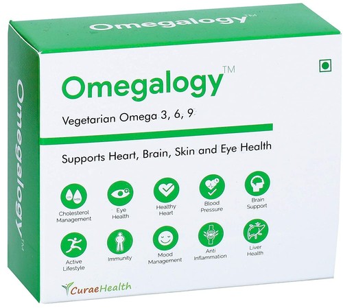 Curae Health Omegalogy Vegetarian Omega 3-6-9, Double Strength, 60 TAB ...