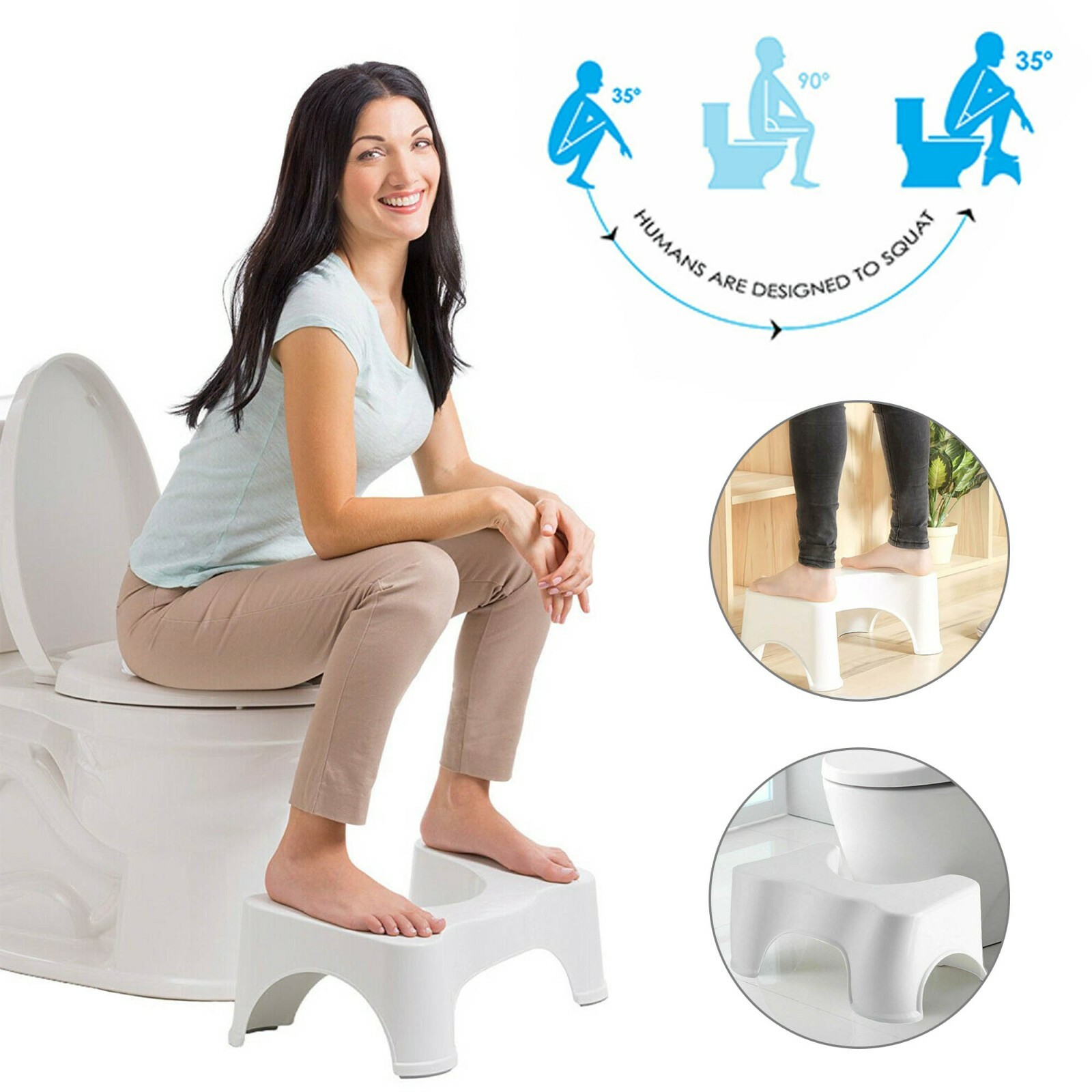 BATHROOM/TOILET SQUATTY STEP STOOL POTTY SQUAT AID FOR CONSTIPATION ...