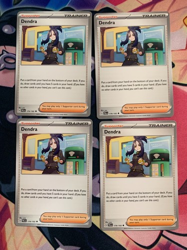Pokemon TCG x4 Dendra 179/193 Regular Uncommon Scarlet & Violet Paldea ...