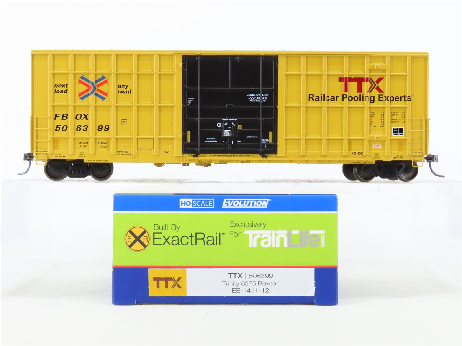 HO Scale ExactRail EE-1411-12 FBOX TTX Railcar Trinity 6275 Boxcar ...