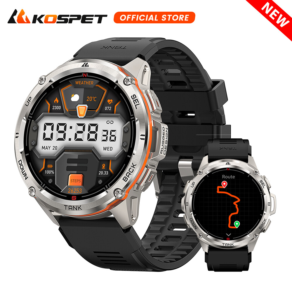 Original KOSPET TANK T3 Ultra Smart Watches For Men GPS Smartwatch ...