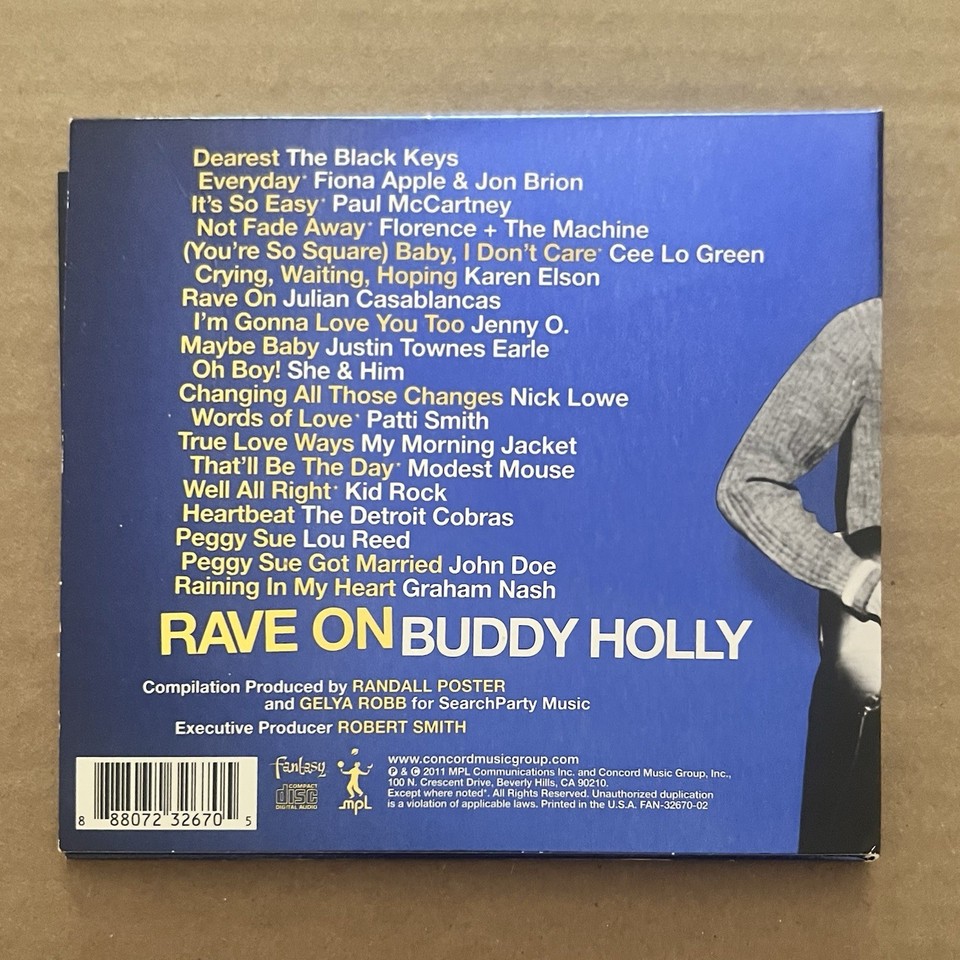 Various - Rave On Buddy Holly CD Signed Lenny Kaye Patti Smith Rock N ...