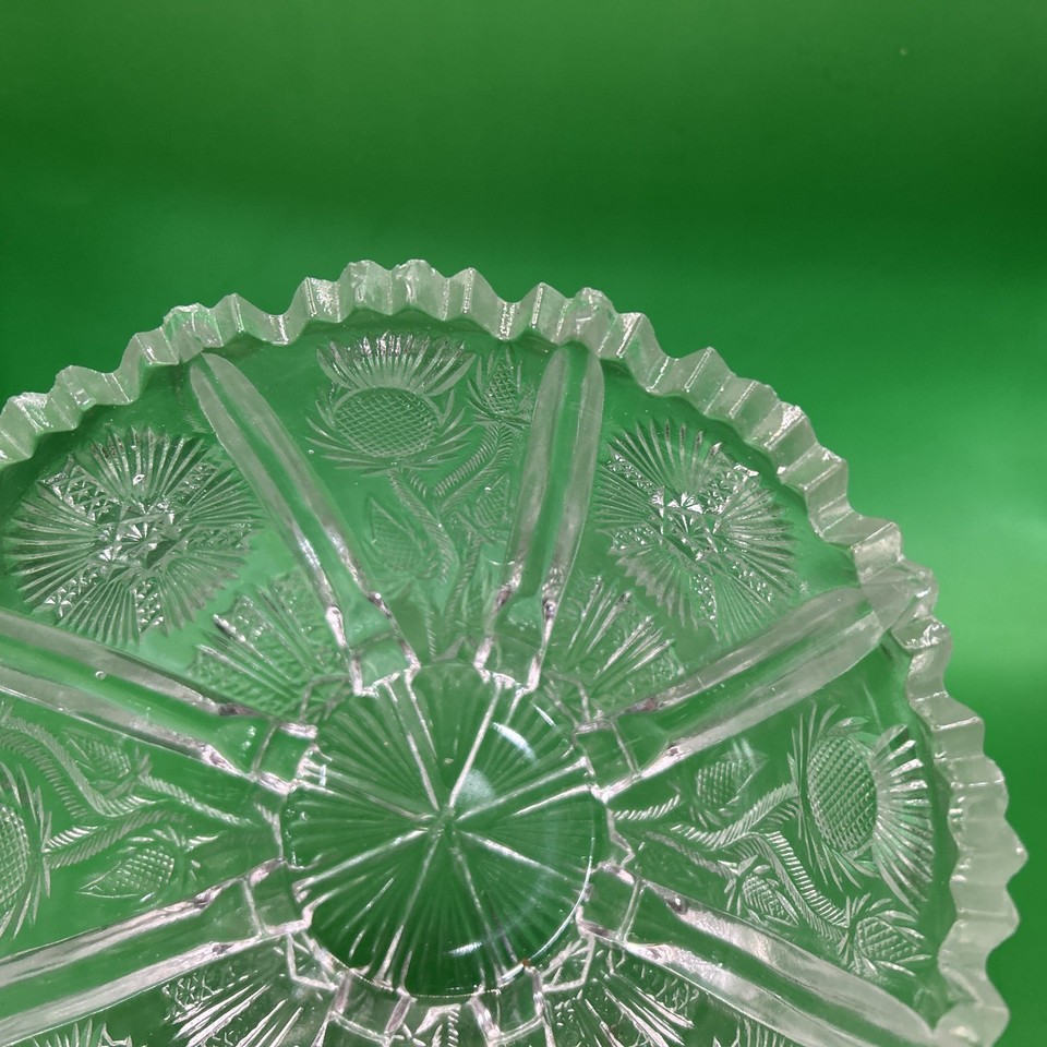 EAPG Jefferson Glass Company Toronto Canadian Thistle 8-footed Bowl ...