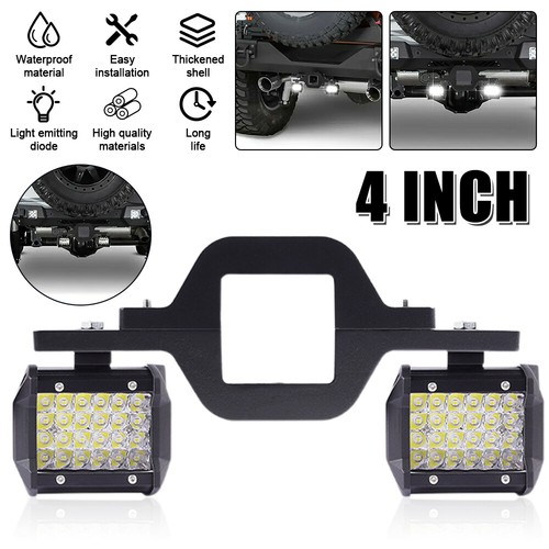 Trailer Tow Hitch Receiver Mount Bracket And 4"LED Light Bar Reverse ...