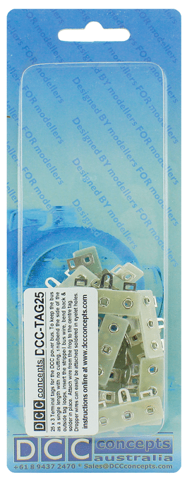 DCC Concepts - DCC-Tag25 - 25 x DCC Bus Wire Solder Terminal Pack ...