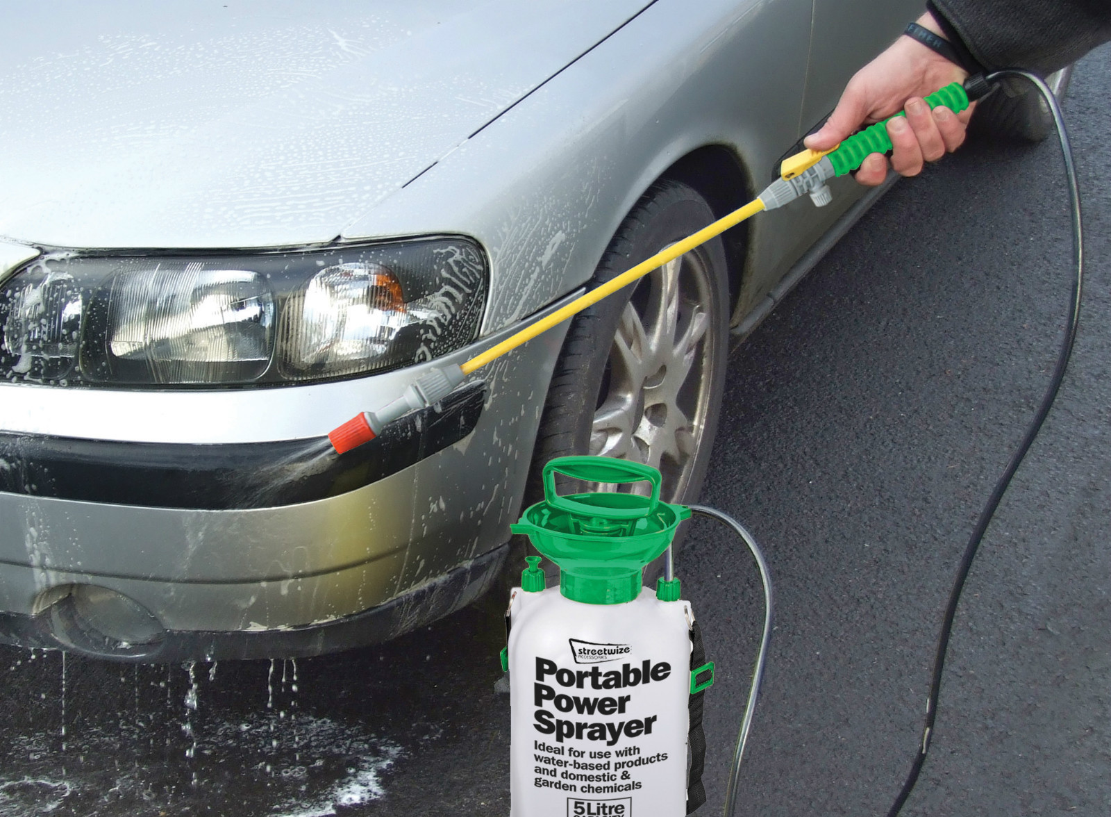Streetwize 5lt Portable Power Wash Sprayer for Cleaning Cars Garden ...