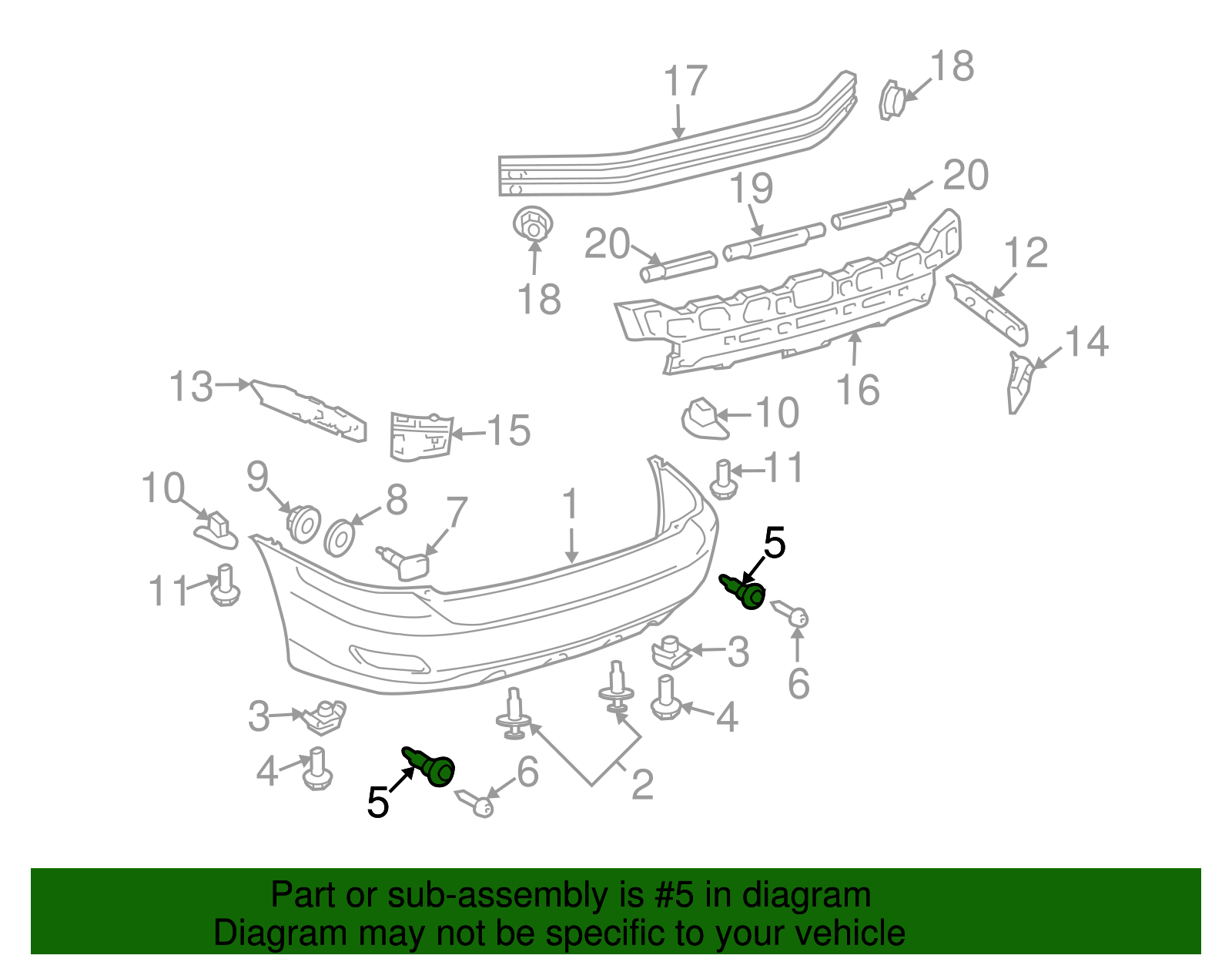 Genuine Lexus 2004-2009 Lexus - Bumper Cover Stopper 52599-0E010 | eBay