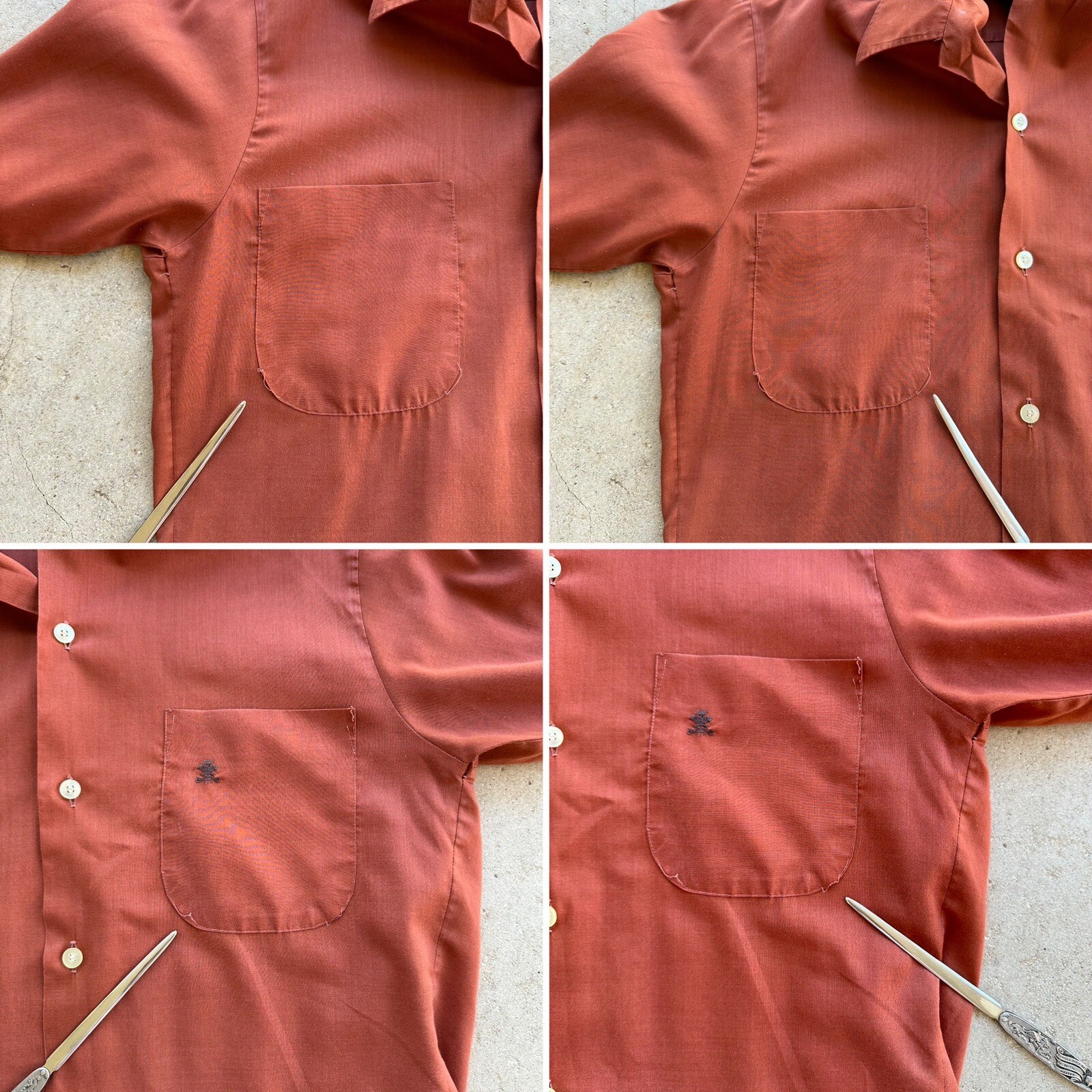 Vtg 1960s 70s TRUVAL Sanforized Loop Collar Shirt 14 … - Gem