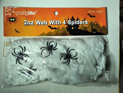 Halloween decoration spider web 2oz With 4 Spider. 3 Pk Of 2 Oz | eBay