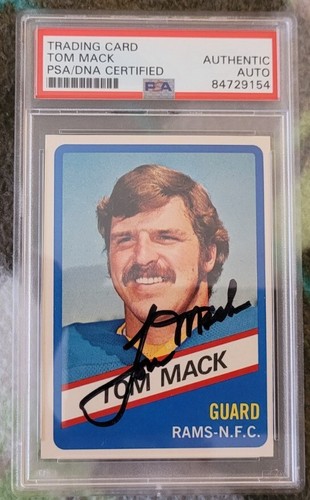 Tom Mack signed 1976 Topps WB Football Card IP auto PSA #84729154 LA ...
