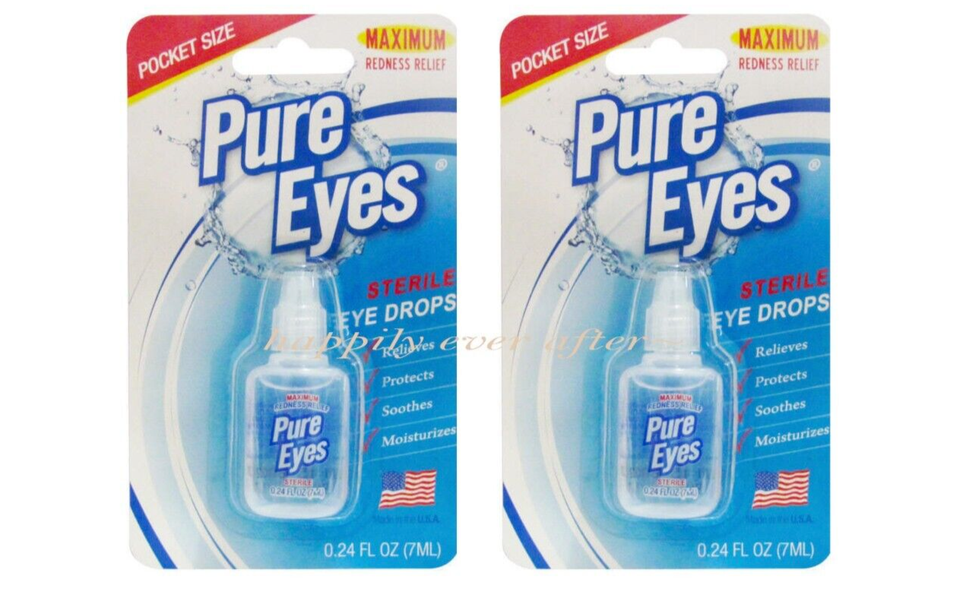 48 PACK PURE EYES DROPS REDNESS RELIEF 0.24 FL OZ 7ML UP TO 12 HRS ...