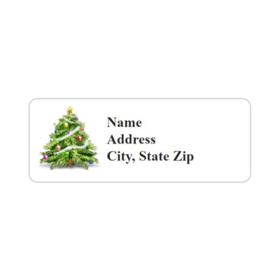 30 Personalized Christmas Tree Address Labels 1" x 2.625" FREE USA ...