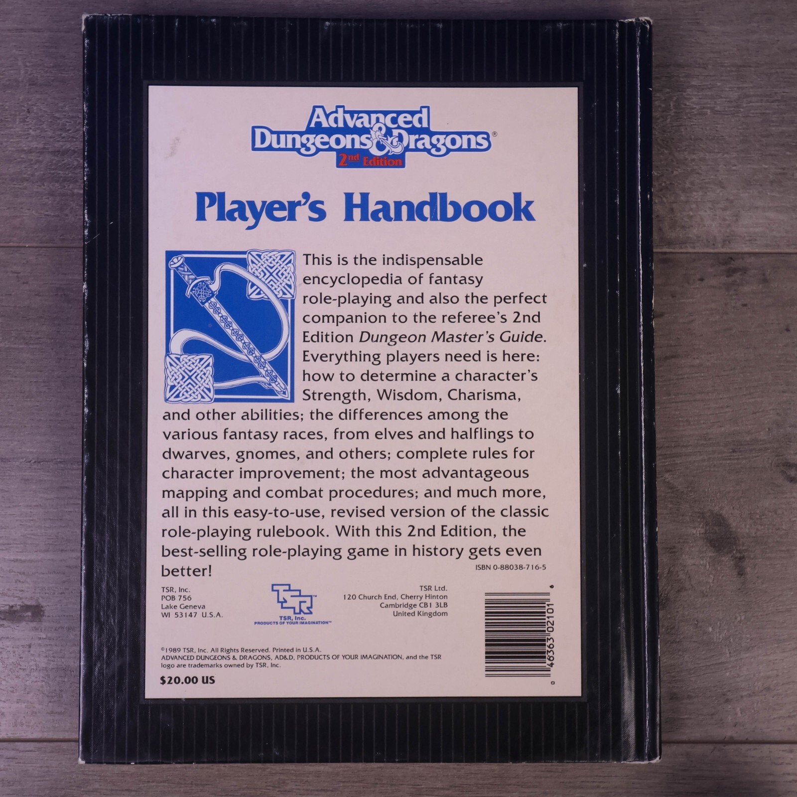 💥1989 Advanced Dungeons & Dragons 2nd Edition Players Handbook 1st ...