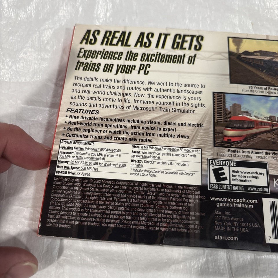 Microsoft Train Simulator (PC, 2001) Vintage Computer Game Big Box | eBay